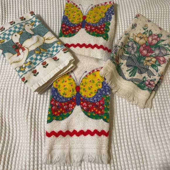 Kitchen | 4 Pc Vintage Terry Cloth Dish Towels | Poshmark